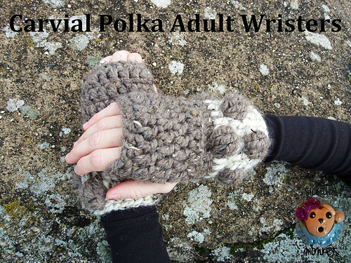 Ravelry: Carnival Polka Wristers pattern by Sick 'Lil Monkeys