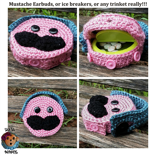 Ravelry: Mustache Earbuds pattern by Sick 'Lil Monkeys