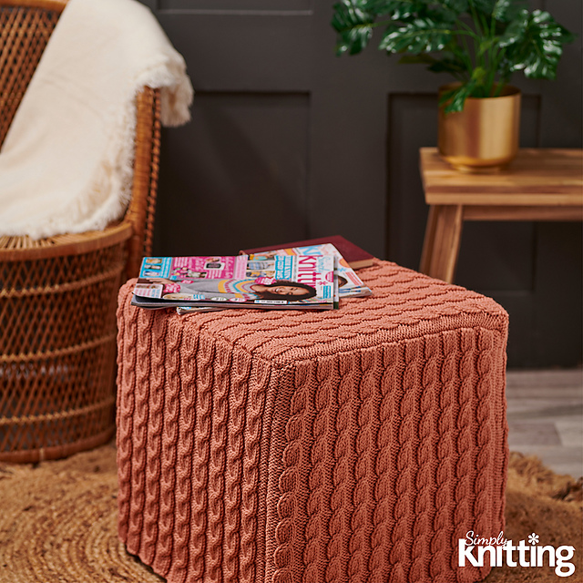 Ravelry: Cable Footstool pattern by Ann Franklin