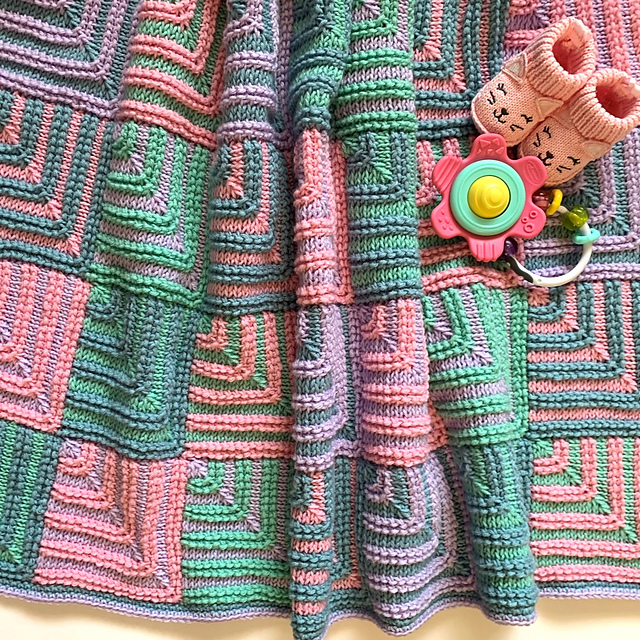 Ravelry: Tunisian Stripy Blocks Baby Blanket pattern by Debra Silva