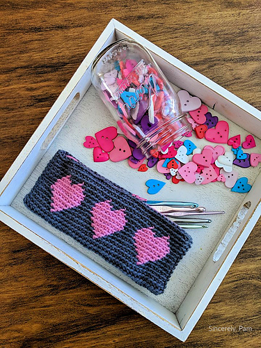 Ravelry: Tapestry Heart Pencil Case pattern by Sincerely Pam