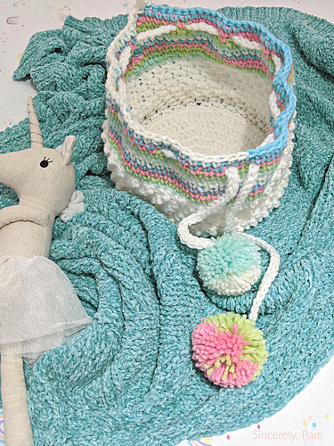 Ravelry: Drawstring Basket pattern by Sincerely Pam