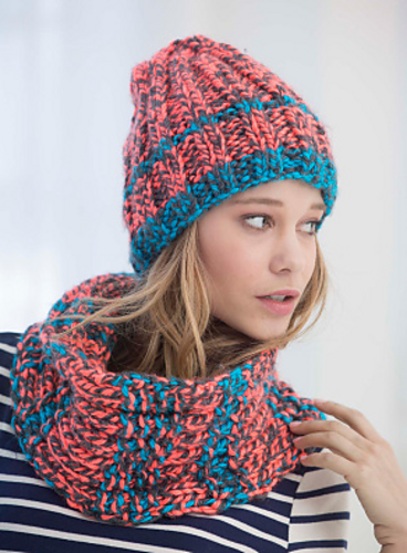 Ravelry: Ribbed Slouchy Hat and Cowl pattern by Mari Lynn Patrick