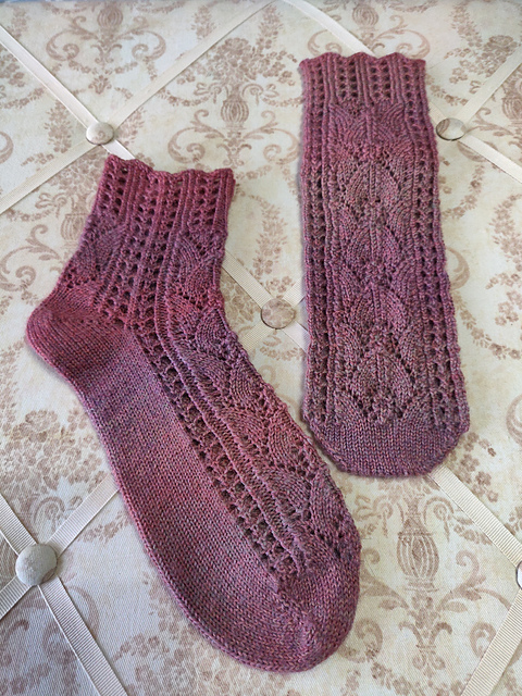 Ravelry: Dragon Lace Socks pattern by Karen Moffett