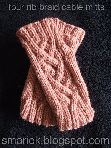 Ravelry: Four Rib Braid Cable Mitts pattern by SmarieK