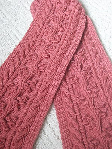 Ravelry: Regina Cable & Bobble Scarf pattern by SmarieK