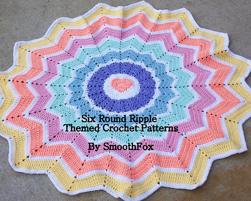 Ravelry: Rainbow Heart Round Ripple 15 Points pattern by Donna Mason-Svara