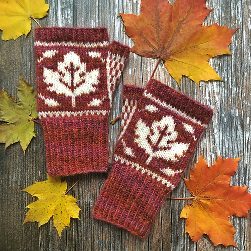 Ravelry: Love Autumn Mitts pattern by Knitted Wishes