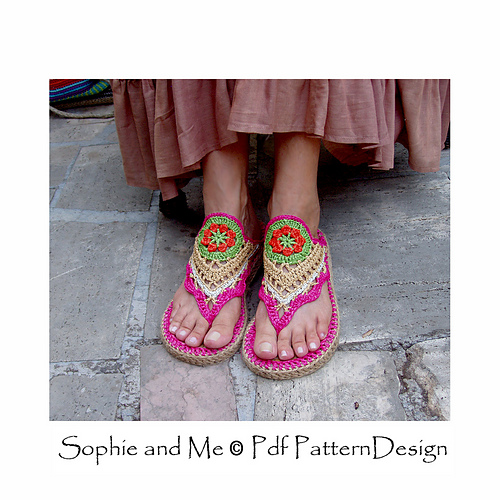 Ravelry: Flower Power Hippie Sandals pattern by Sophie and Me-Ingunn ...