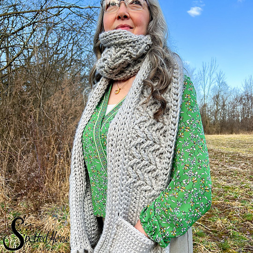 Ravelry: Arrow Pocket Scarf pattern by Christine Blue