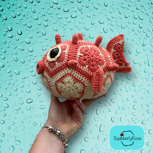 Ravelry: Bubbles the African Flower Puffer Fish pattern by selina page