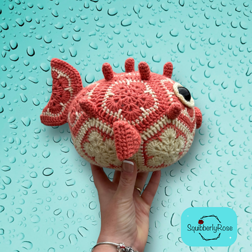 Ravelry: Bubbles the African Flower Puffer Fish pattern by selina page