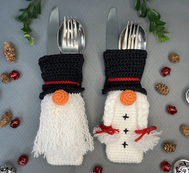 Ravelry: gonk gnome snowman cutlery holder pattern by selina page