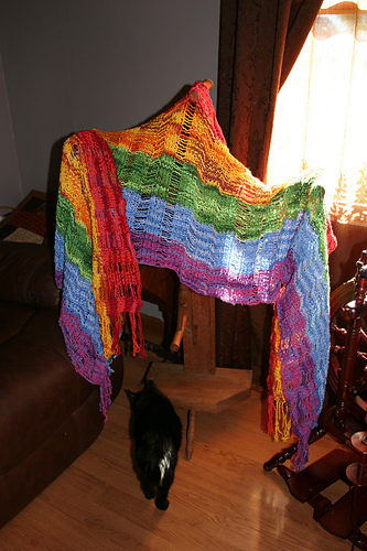 Ravelry: Self-Fringing Wildflower Shawl pattern by Made in America Yarns