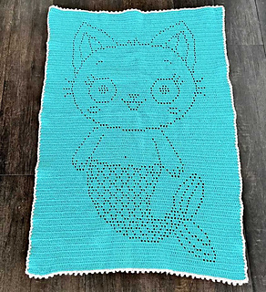 Ravelry: Mermaid Cat Filet Blanket pattern by Carla Gasson