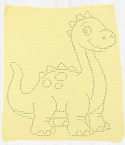 Ravelry: Stretch the Dinosaur Filet Blanket pattern by Carla Gasson