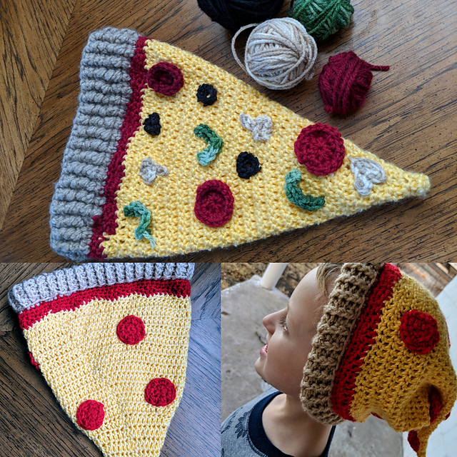 Ravelry: Scrap yarn Pizza Hat pattern by Stitchin' Mama Crafts