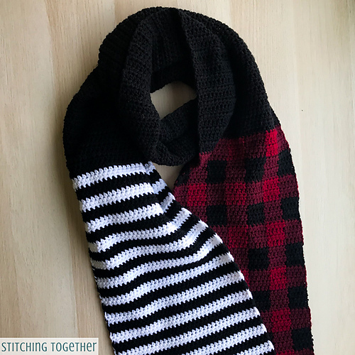Ravelry: Stripes and Plaid Scarf pattern by Jessica Underwood
