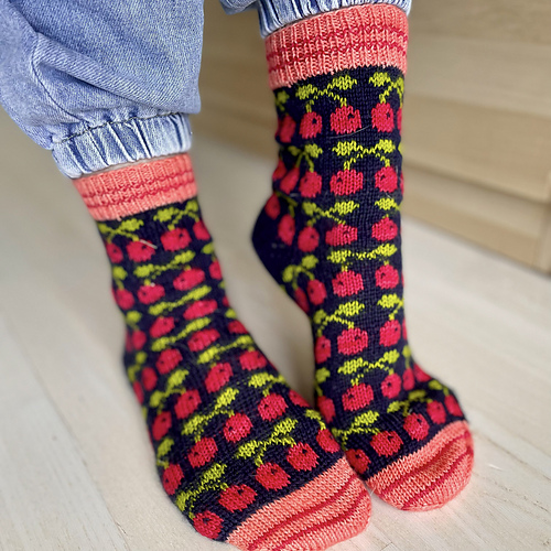Ravelry: Cherry Picking socks pattern by Stone Knits