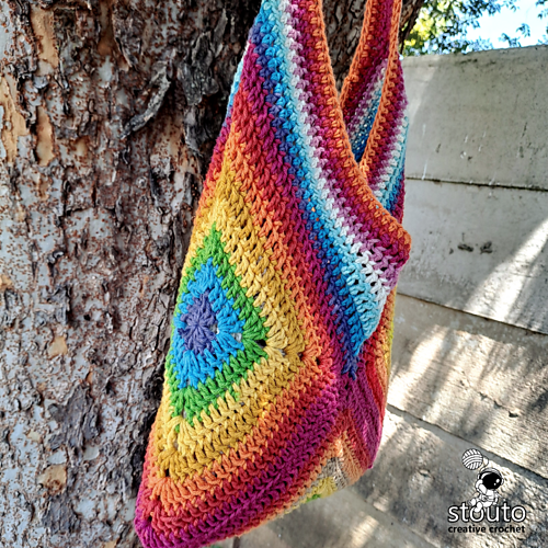 Ravelry: Easy Crochet Squares Tote Bag pattern by Stouto Creative Crochet
