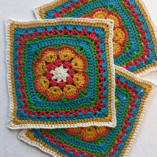 Ravelry: Flower 9-inch Square pattern by Stouto Creative Crochet