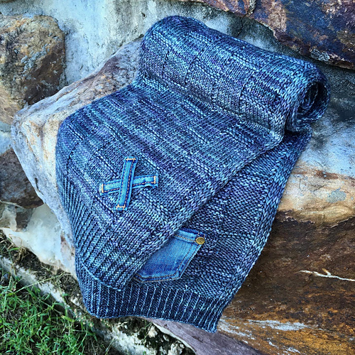 Ravelry: Sasha Knit+Denim Scarf pattern by Alexandra Davidoff