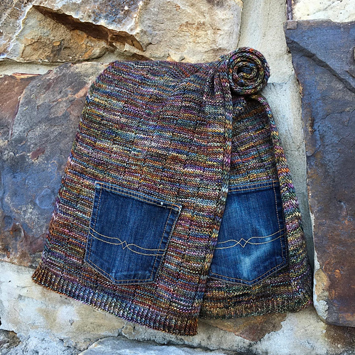 Ravelry: Sasha Knit+Denim Wrap pattern by Alexandra Davidoff
