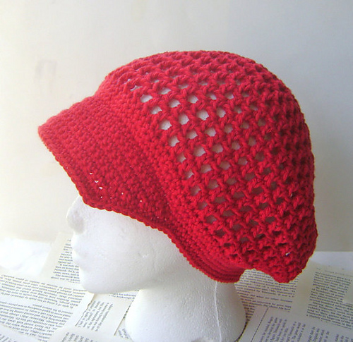 Ravelry: Crochet Mesh Hat with Brim, Cap or Slouchy Style pattern by ...