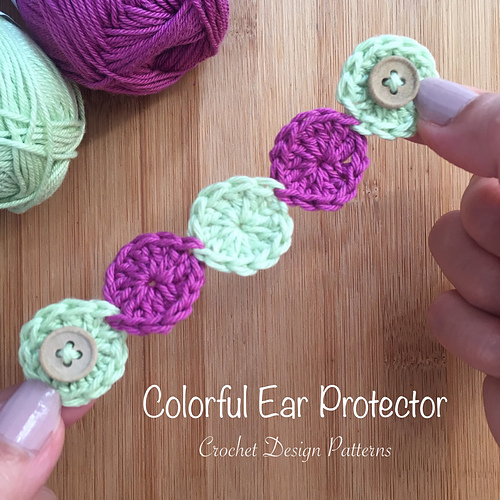 Ravelry: Colorful Ear Protector for Face Mask pattern by Sue Smith