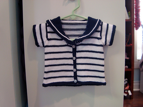 Ravelry: #18 Sailor Collar Cardigan and Shorts pattern by Debbie Bliss