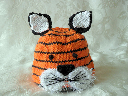 Ravelry: Knitted Tiger Baby Hat-Animal hat pattern by Susan Gardner