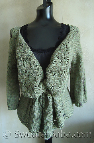 Ravelry: #102 Drape-Front Top-Down Lacy Cardigan pattern by SweaterBabe