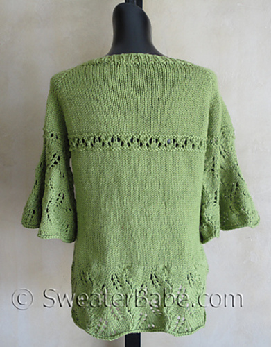 Ravelry: #119 Eyelets and Lace Curved Hem Cardigan pattern by SweaterBabe