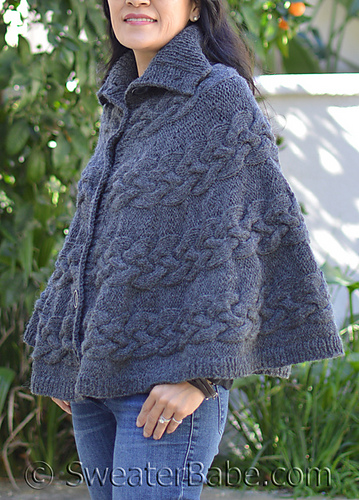 Ravelry: #261 Chunky Cable Poncho pattern by SweaterBabe