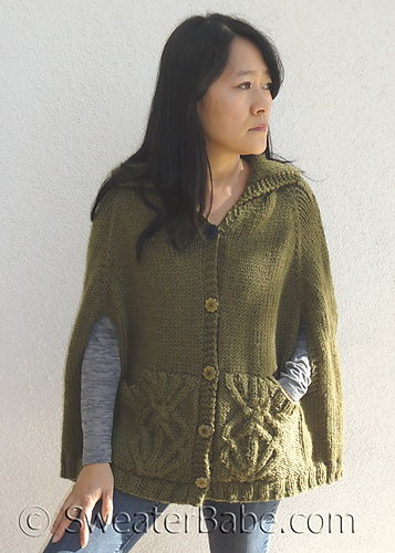 Ravelry: #138 Covetable Cabled Cape pattern by SweaterBabe