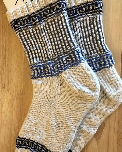 Ravelry: Greek Column Socks pattern by Sweet Knits Designs