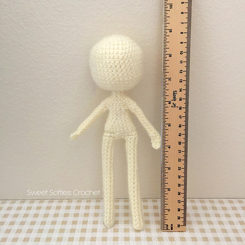 Ravelry: 9" Slender Doll Base, Girl Body Figure pattern by Sweet Softies