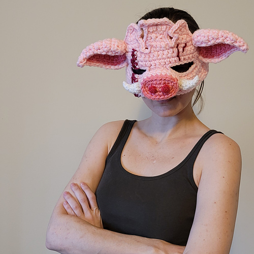 Ravelry: Zombie Pig Halloween Mask pattern by Jen Knight
