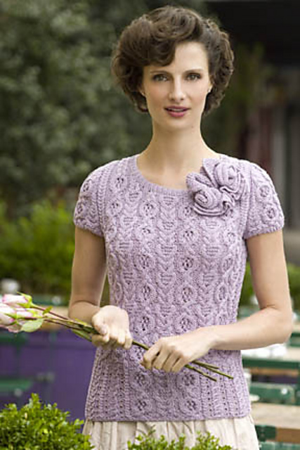 Ravelry: Cotillion Shell with Flower pattern by Vladimir Teriokhin