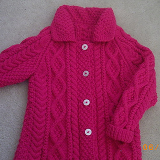 Ravelry: Mairead aran coat for girls pattern by Christina Drummond