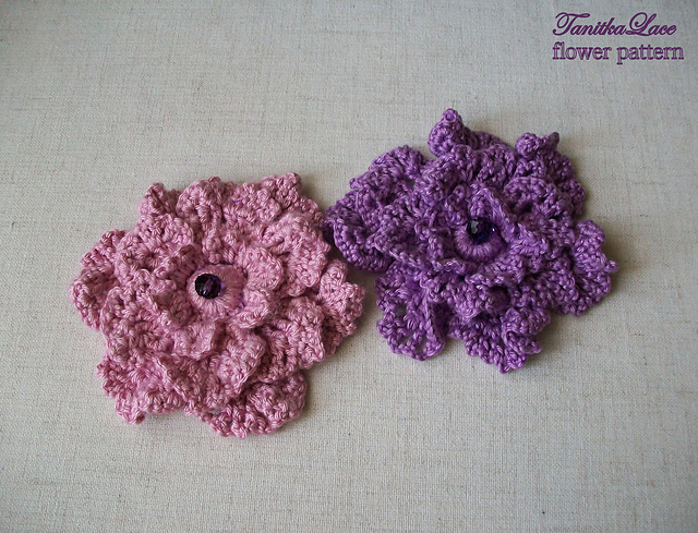Ravelry: Tashatan740's Crochet flower brooch, pattern. How to make!