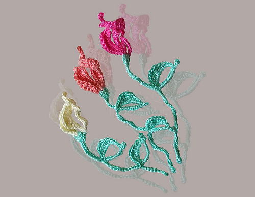 Ravelry: Rosebud Flower Applique pattern by Shvartsman Tetyana