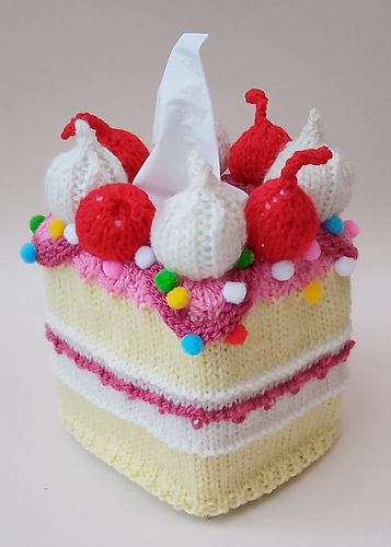 Ravelry: Cherry Cake Tissue Box Cover pattern by Susan Cowper