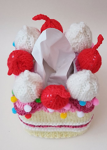 Ravelry: Cherry Cake Tissue Box Cover pattern by Susan Cowper