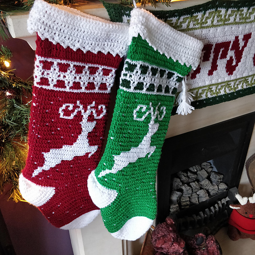 Ravelry: Reindeer Christmas Stocking pattern by Pippa Everett