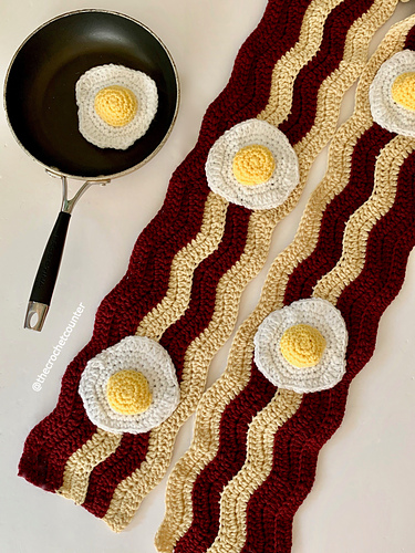 Ravelry: Bacon and Eggs Scarf pattern by Rhonda Therrien