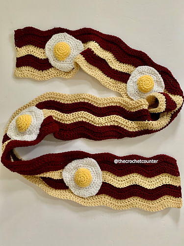 Ravelry: Bacon and Eggs Scarf pattern by Rhonda Therrien