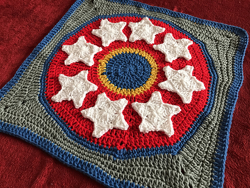 Ravelry: Action Circle of Stars Square pattern by Michael Sellick