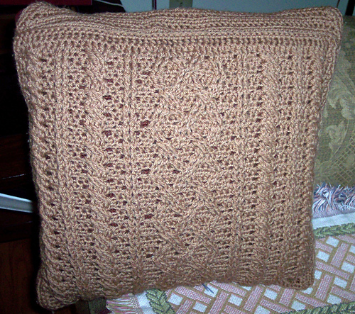 Ravelry: Cabled Couch Cushion pattern by Beth Major Crochet Designs