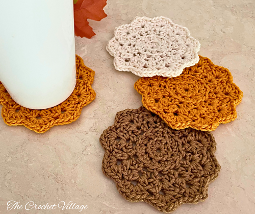 Ravelry: Golden Spice Coasters pattern by The Crochet Village